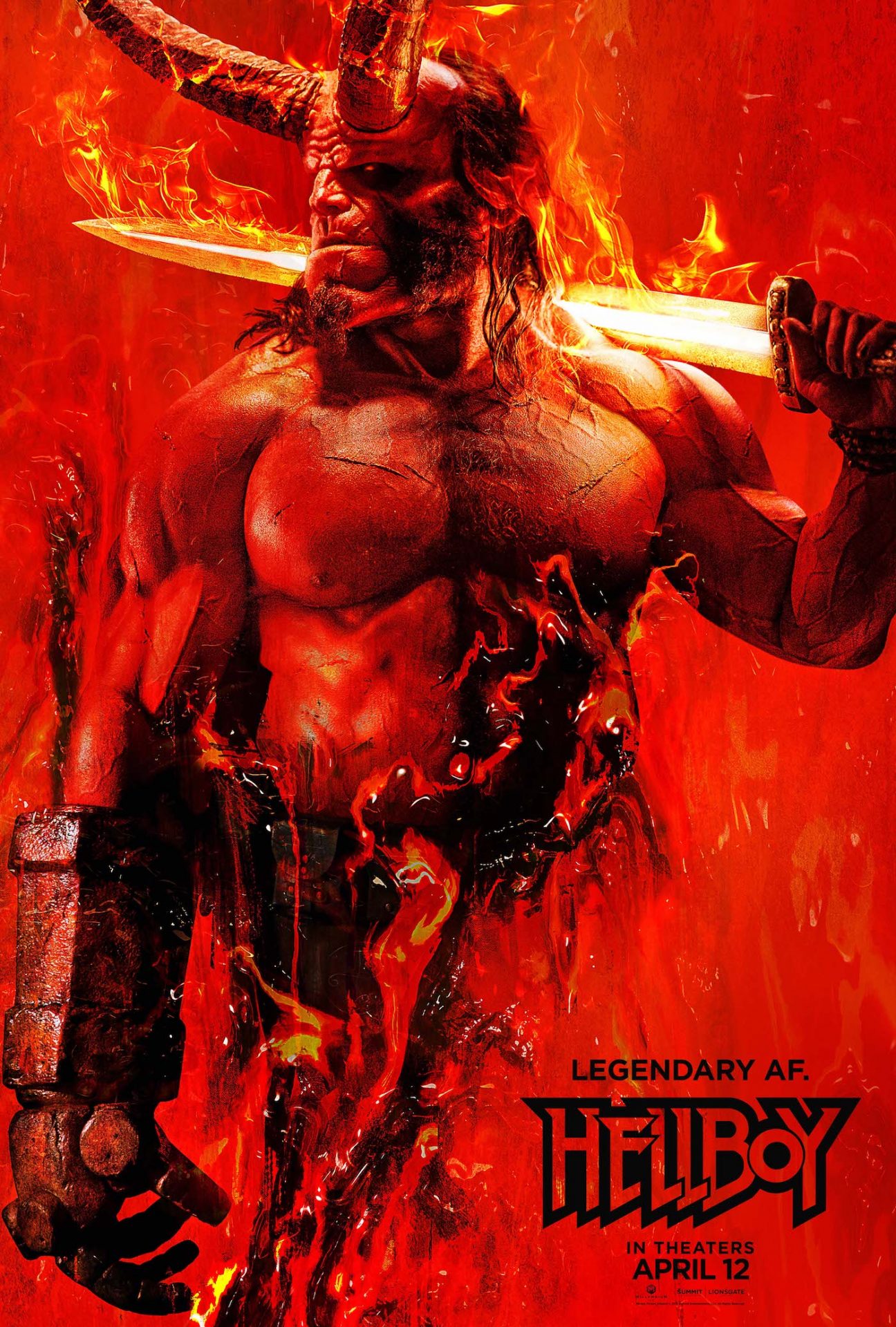 The First Hellboy Poster is Pure Fire - The Credits